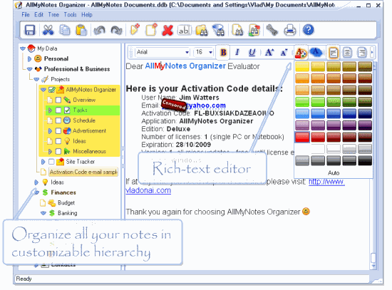 AllMyNotes Organizer: Personal information manager [time limited giveaway]